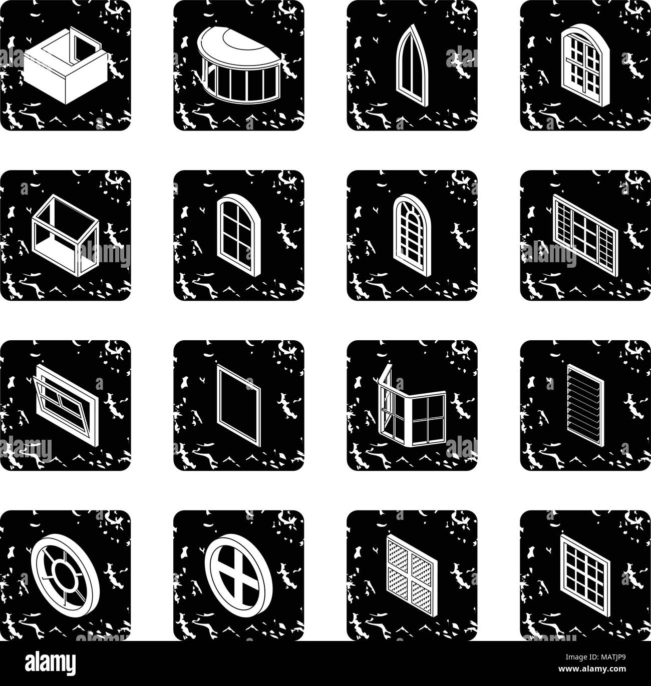 Window forms icons set grunge vector Stock Vector Image & Art - Alamy
