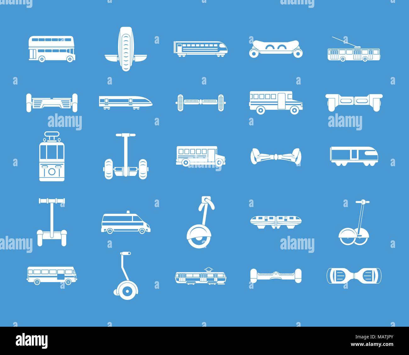 City transport icon blue set vector Stock Vector Image & Art - Alamy