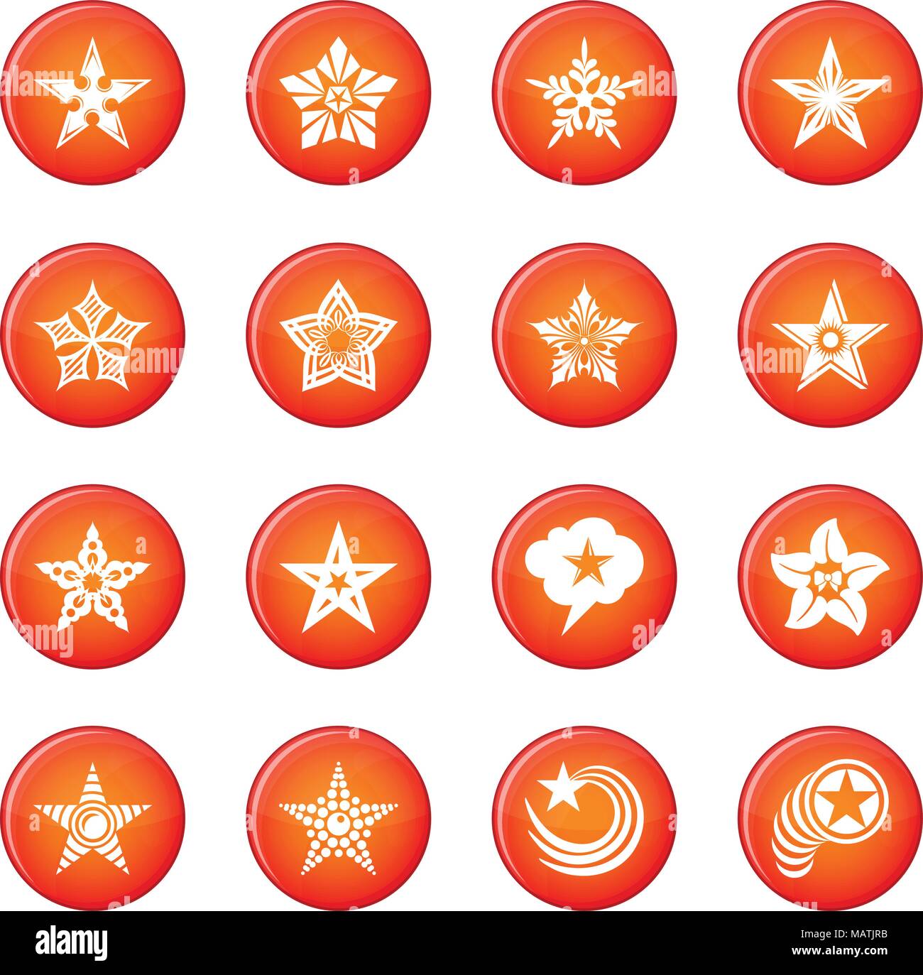 Decorative stars icons set red vector Stock Vector Image & Art - Alamy