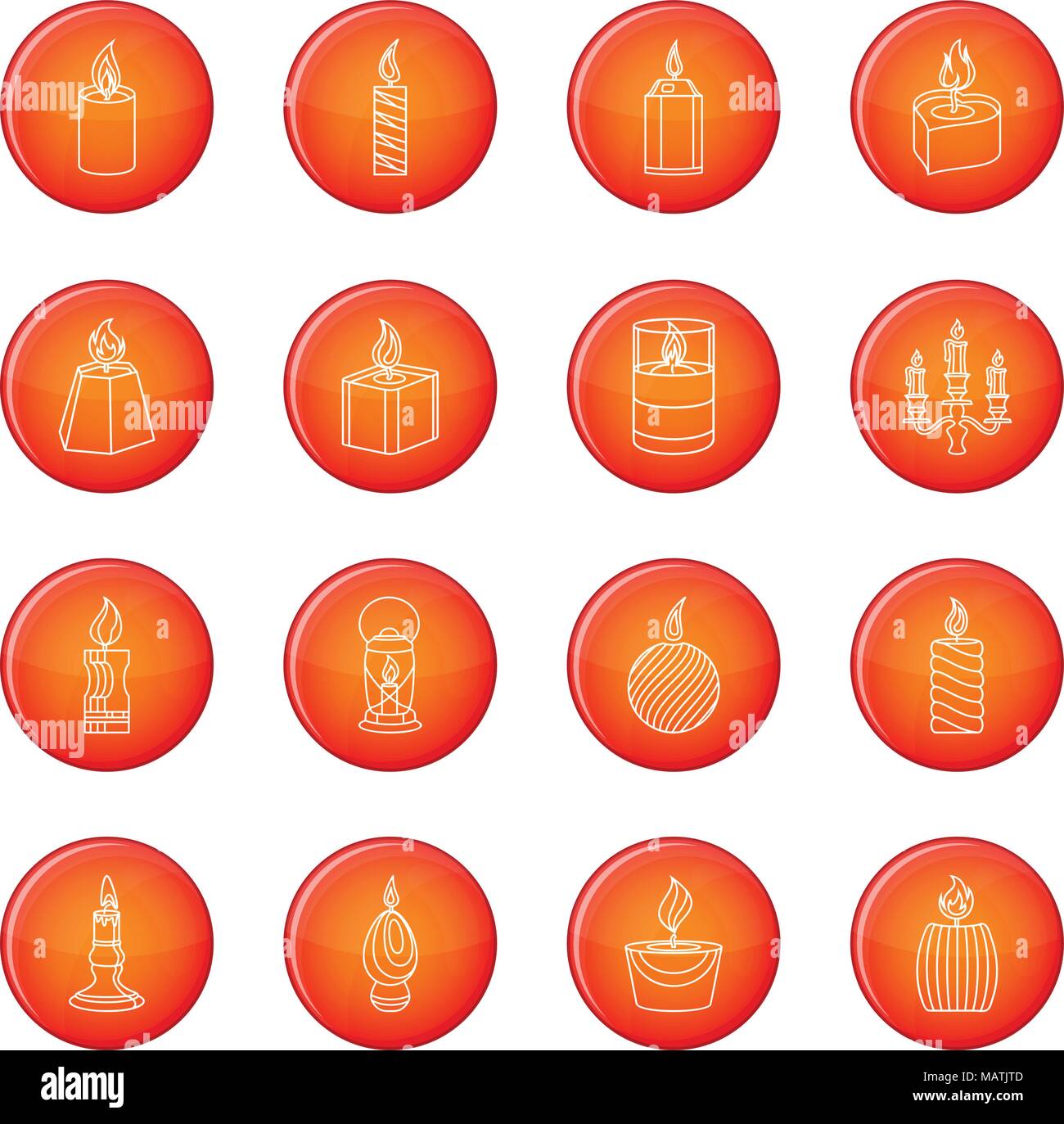 Candle forms icons set red vector Stock Vector Image & Art - Alamy