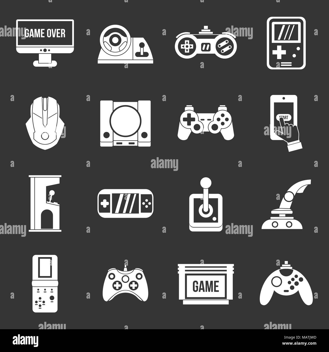 Video game icons set grey vector Stock Vector Image & Art - Alamy