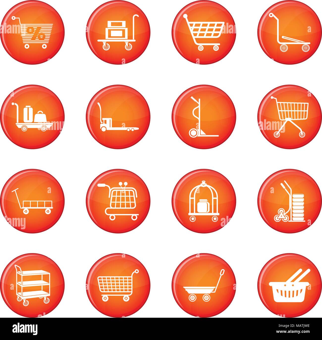 Cart types icons set red vector Stock Vector Image & Art - Alamy