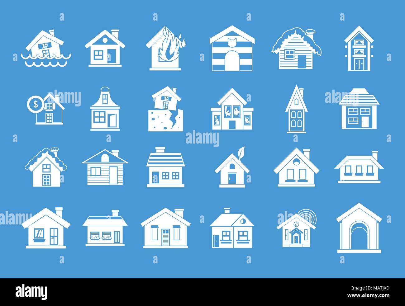 House icon blue set vector Stock Vector Image & Art - Alamy