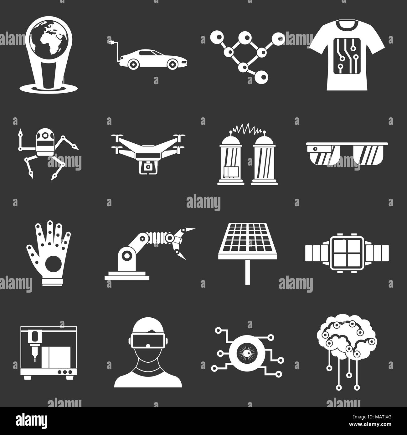 New technologies icons set grey vector Stock Vector Image & Art - Alamy