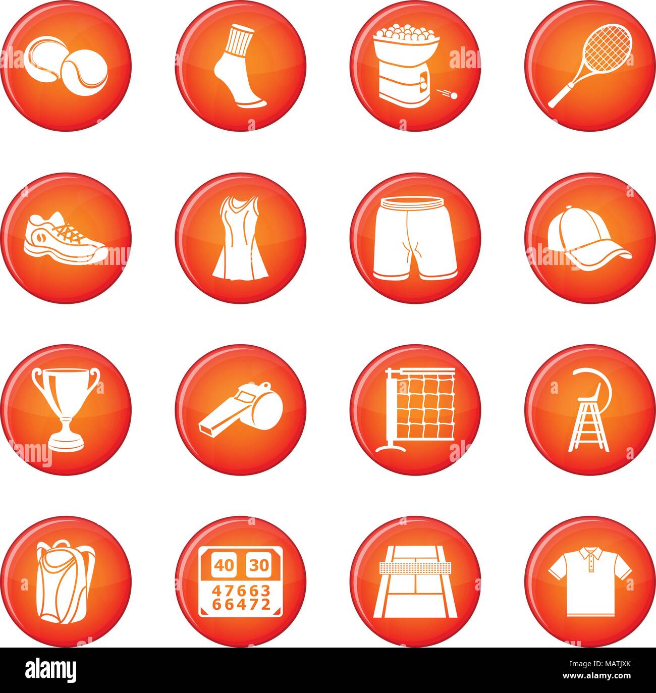 Tennis icons set red vector Stock Vector Image & Art - Alamy