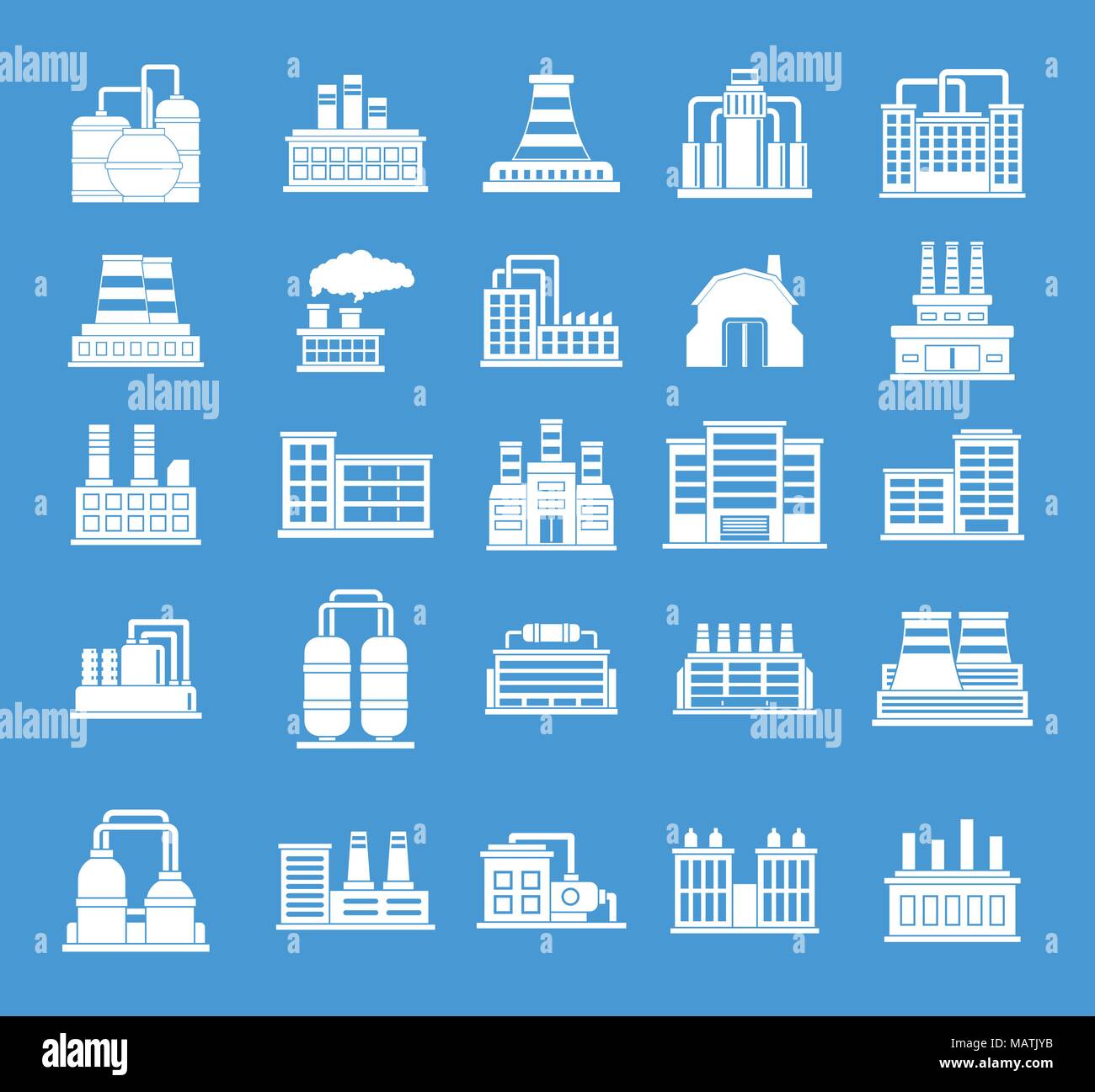 Factory icon blue set vector Stock Vector Image & Art - Alamy