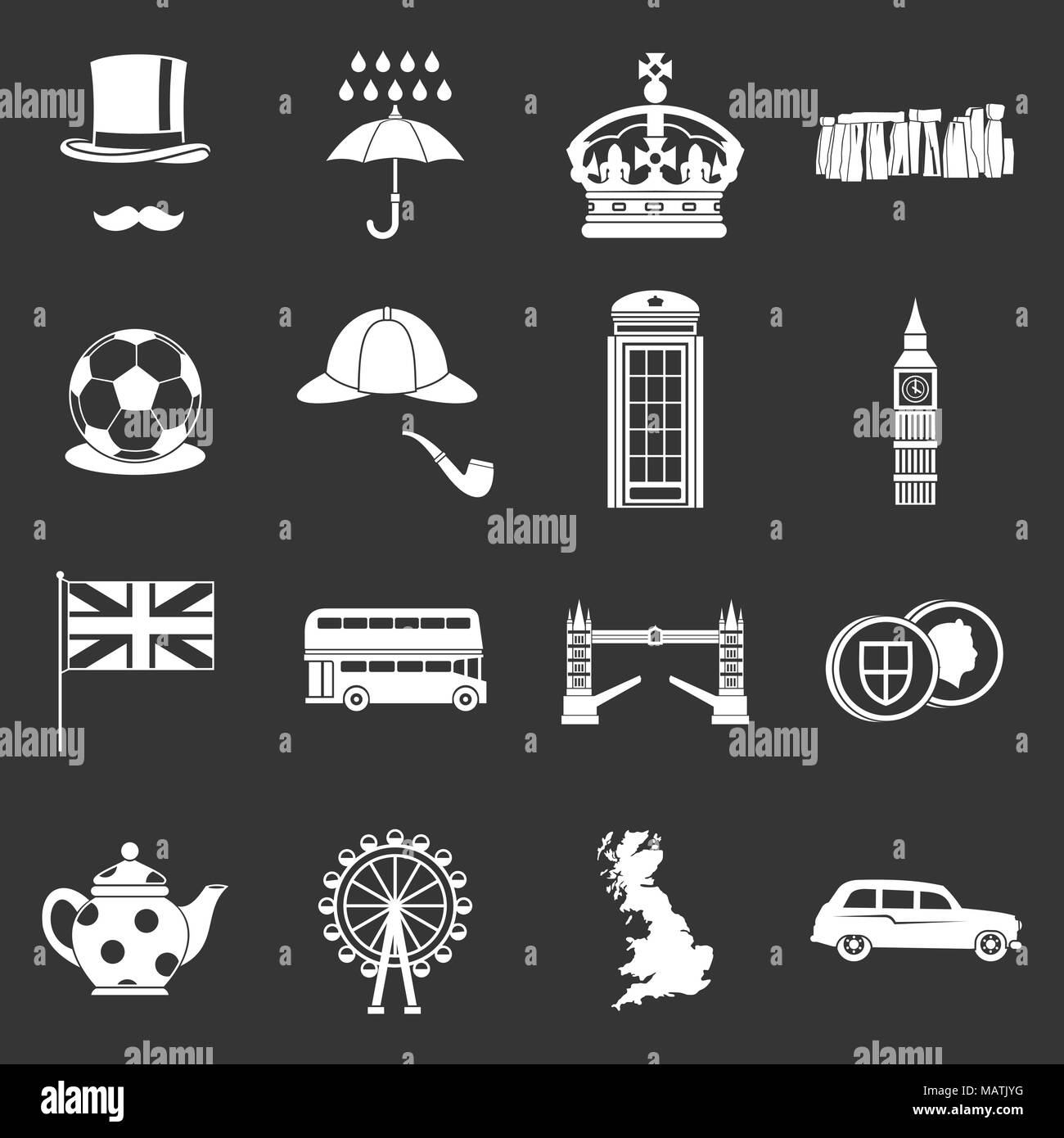 Great Britain icons set grey vector Stock Vector Image & Art - Alamy