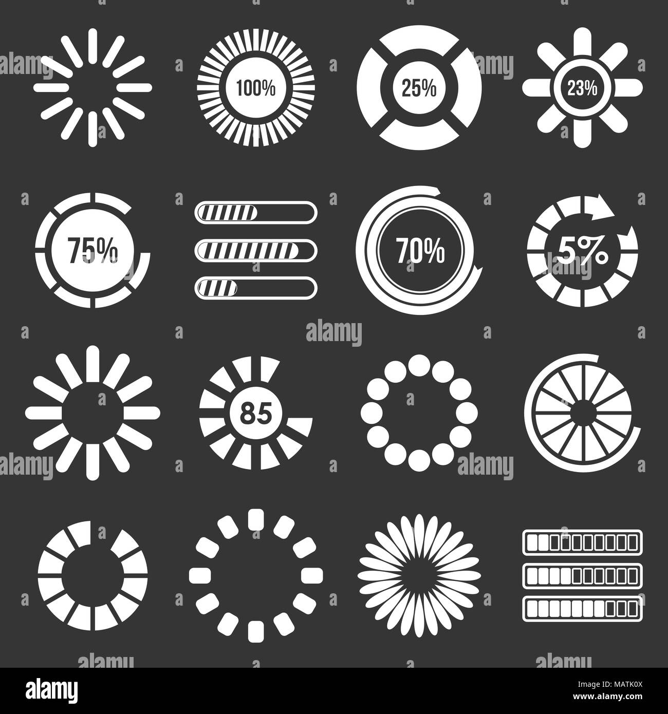 Loading bars and preloaders icons set grey vector Stock Vector Image ...