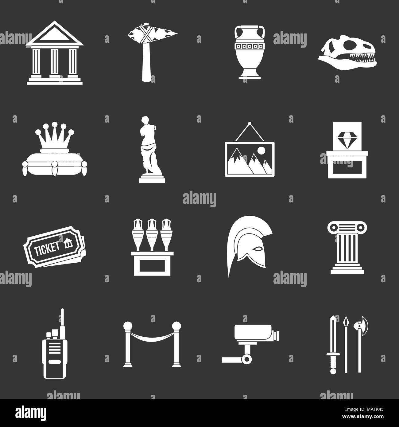 Museum icons set grey vector Stock Vector Image & Art - Alamy