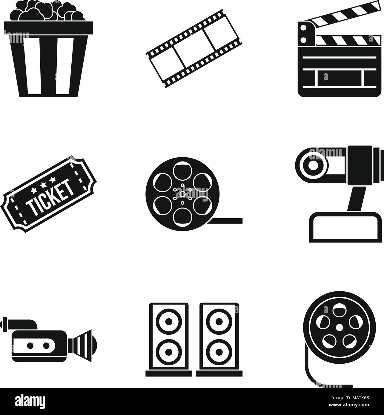 Video clip icons set, simple style Stock Vector Image & Art - Alamy