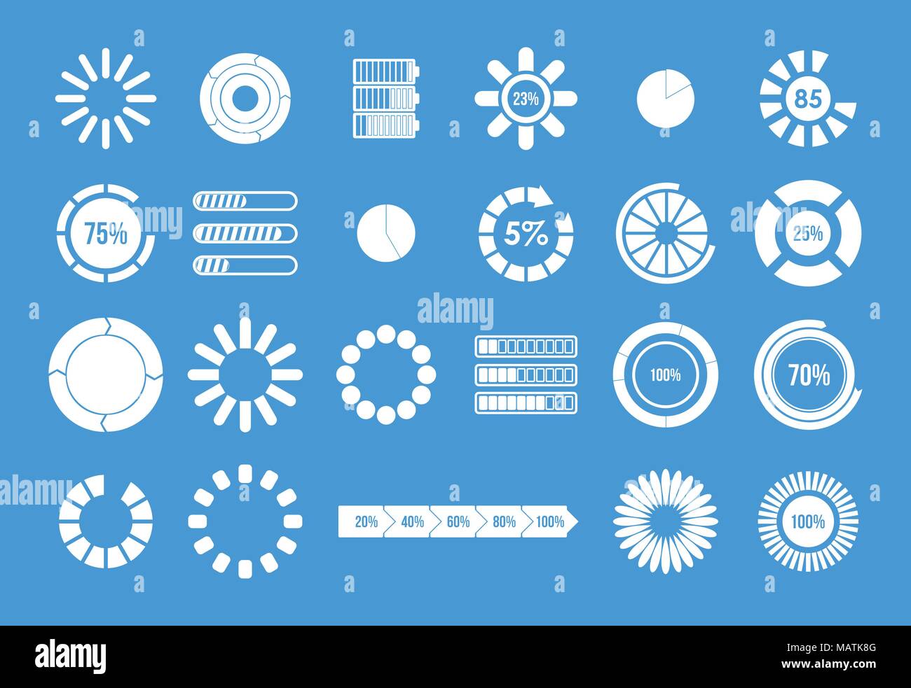 Loading icon blue set vector Stock Vector Image & Art - Alamy