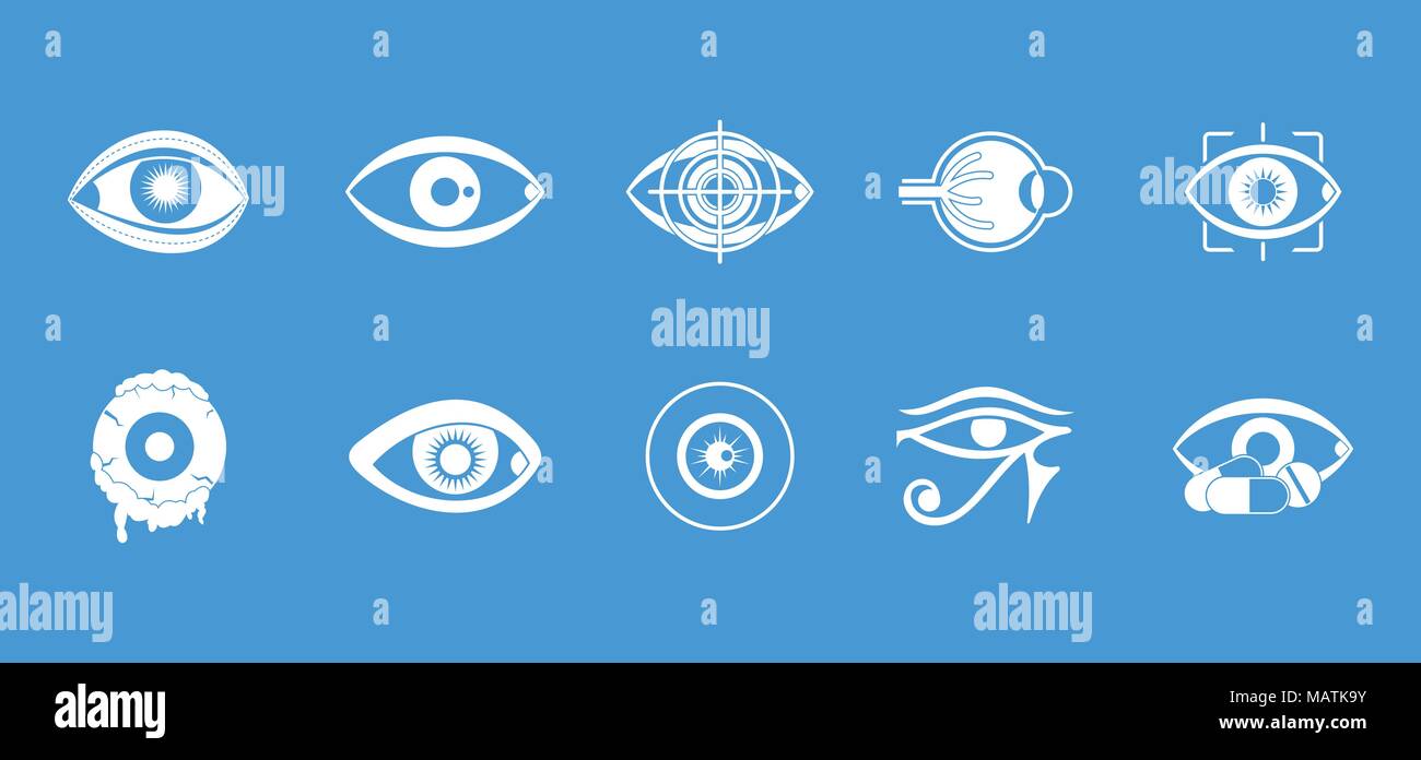 Eyes icon blue set vector Stock Vector Image & Art - Alamy