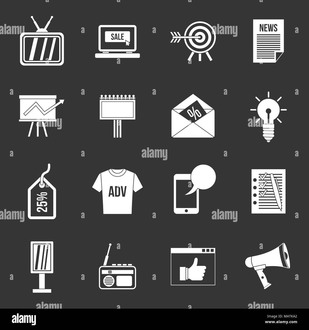 Advertisement icons set grey vector Stock Vector Image & Art - Alamy