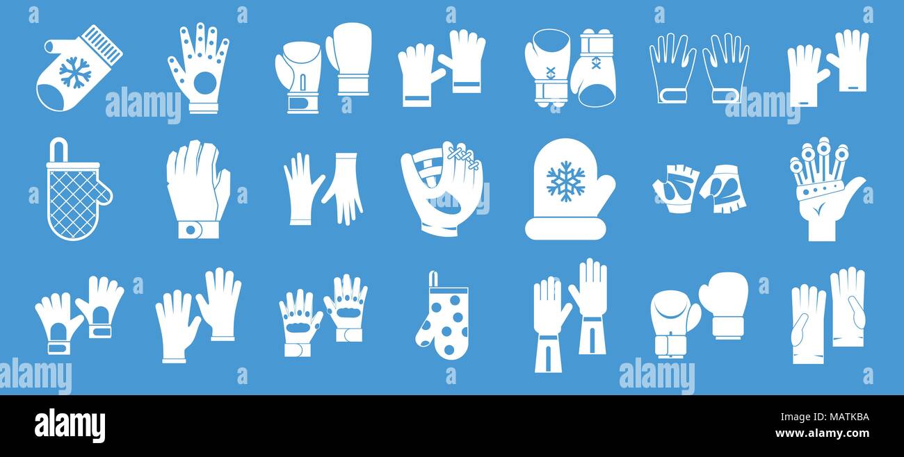 Gloves icon blue set vector Stock Vector Image & Art - Alamy