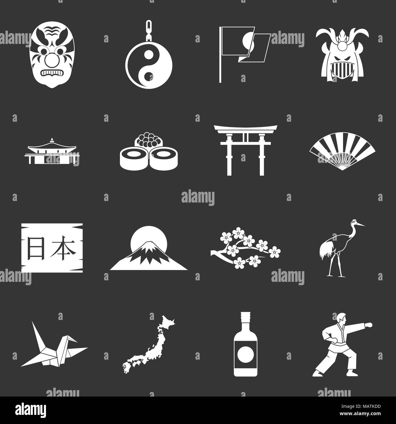 Japan icons set grey vector Stock Vector Image & Art - Alamy