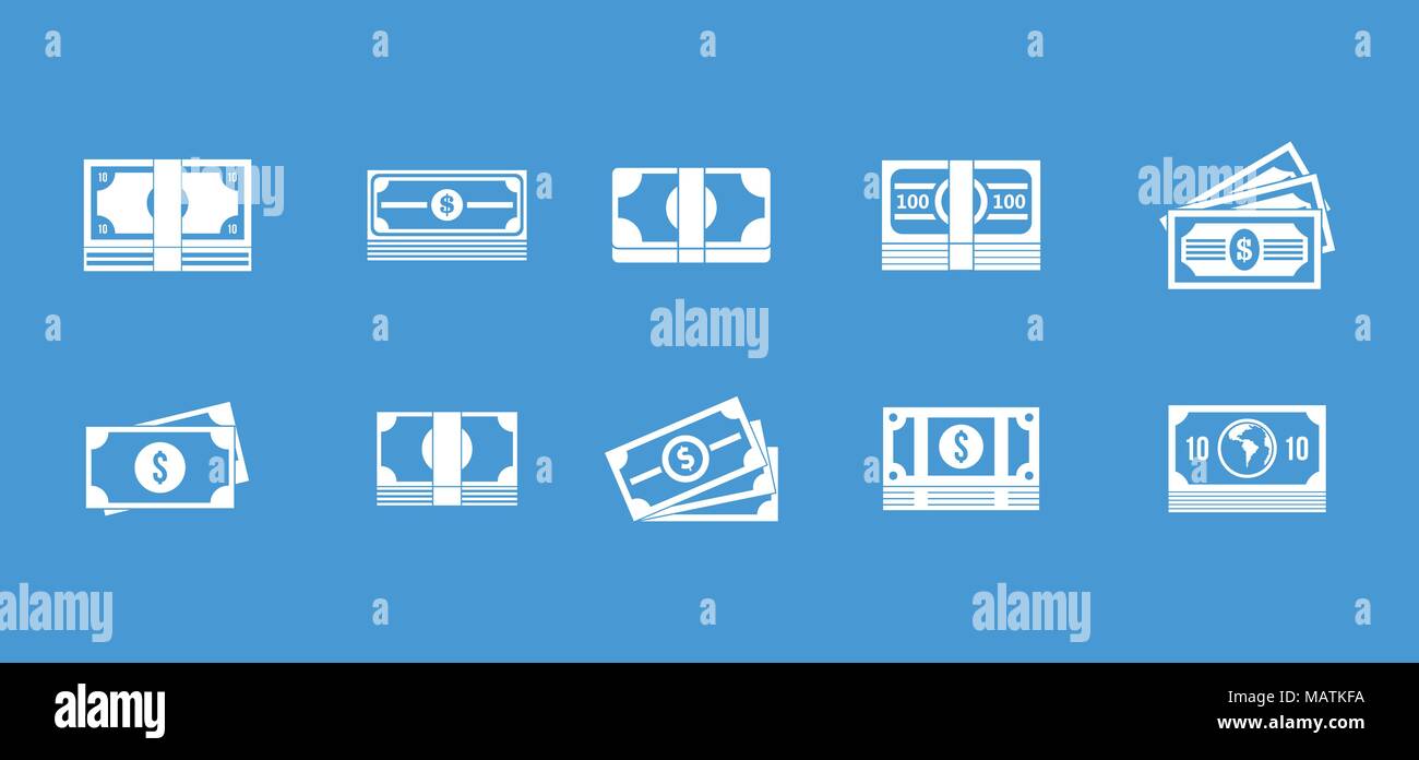 Dollar icon blue set vector Stock Vector Image & Art - Alamy