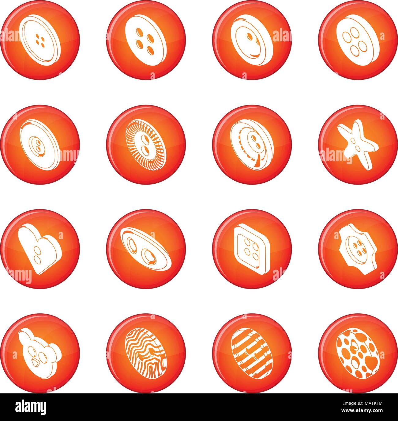 Clothes button icons set red vector Stock Vector Image & Art - Alamy