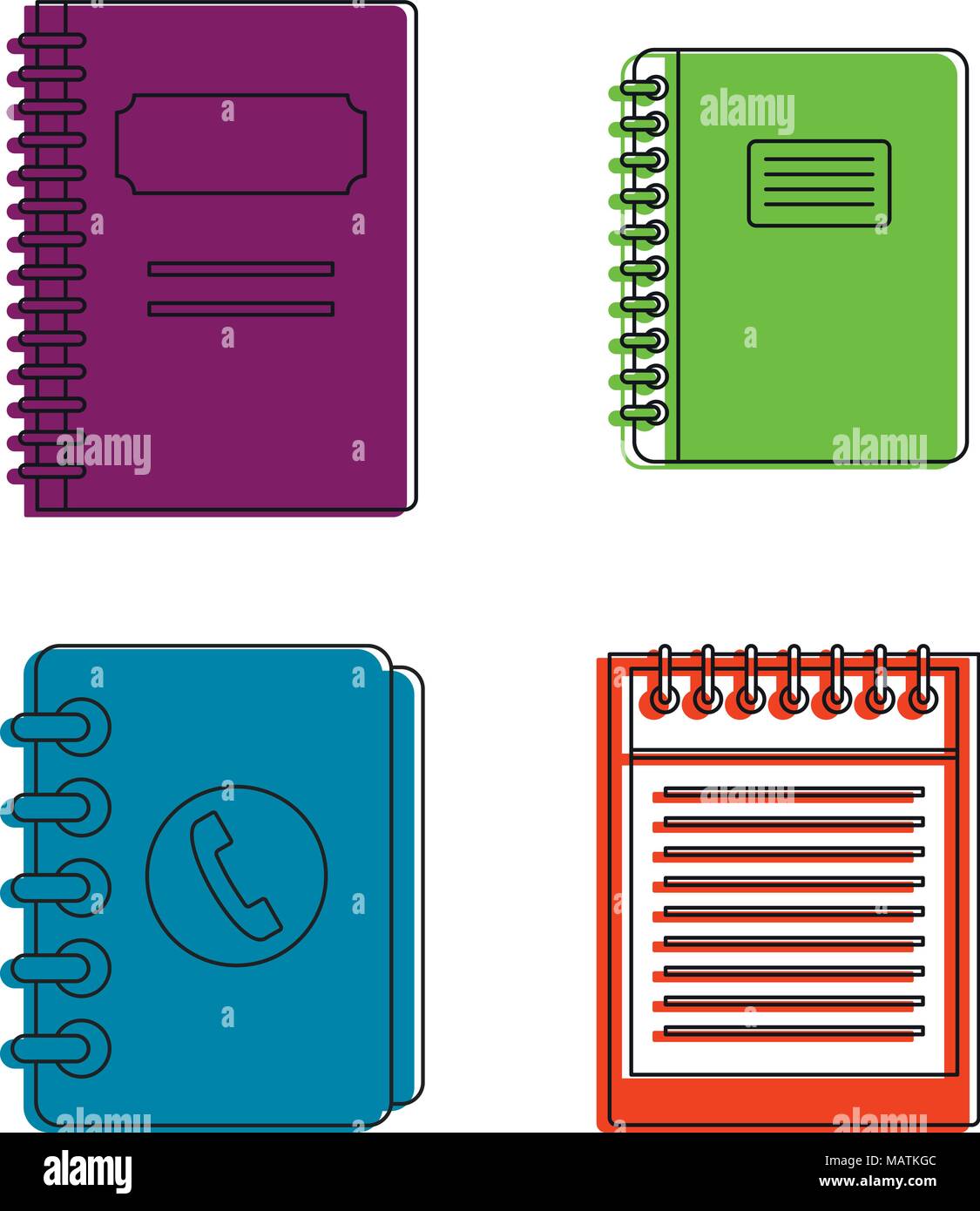 Notebook spiral torn page Stock Vector Images - Alamy