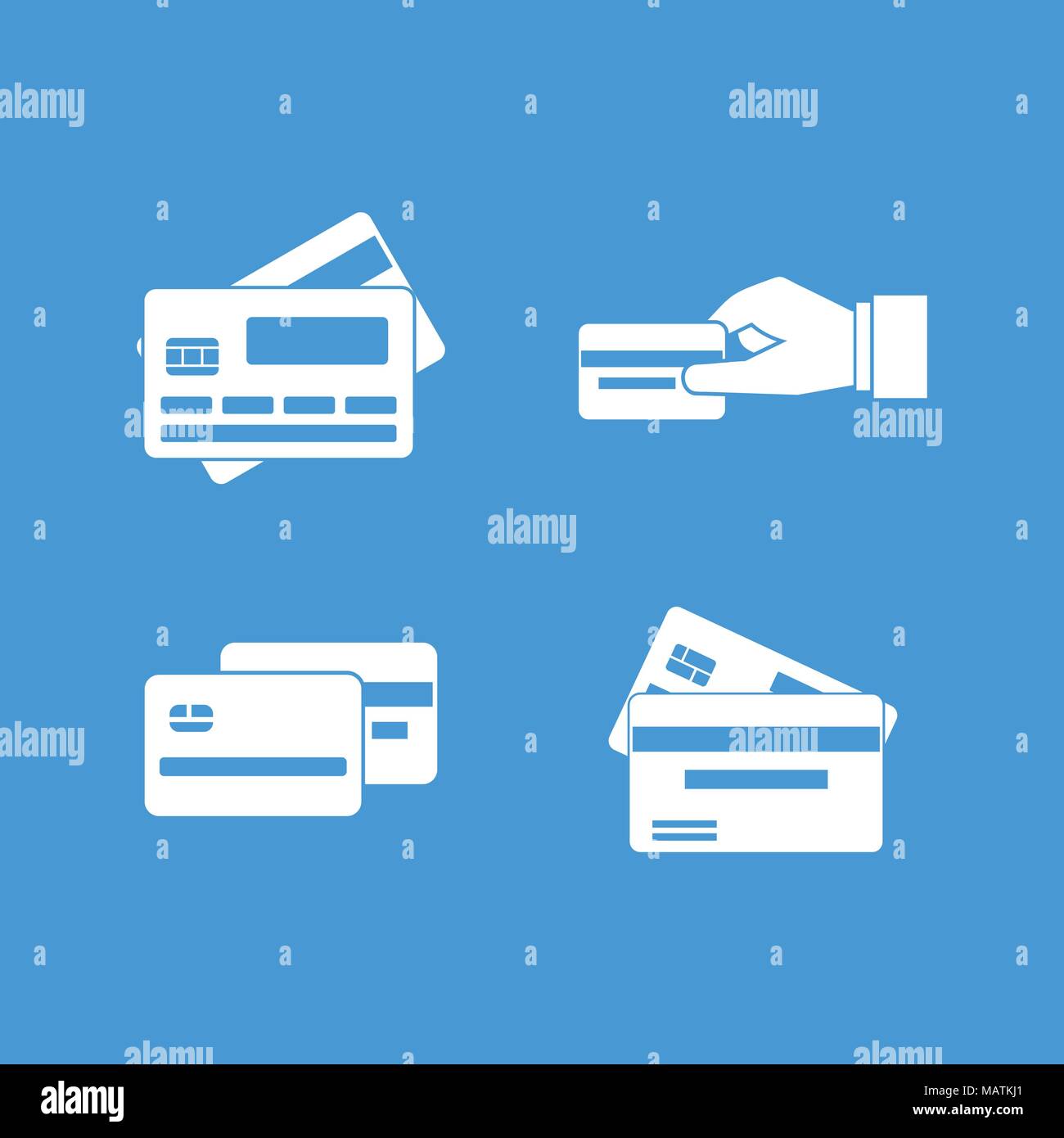 Credit card icon blue set vector Stock Vector Image & Art - Alamy