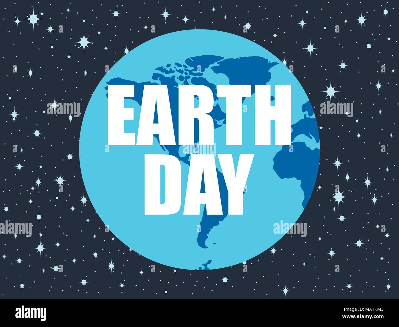 Earth day, 22 April. Planet in space. Vector illustration Stock Vector ...