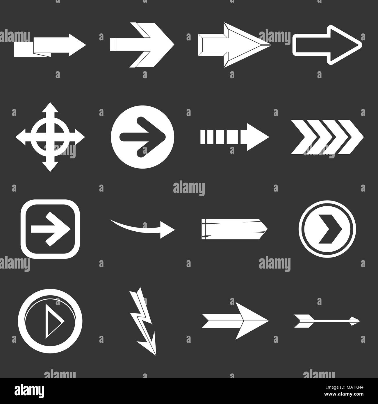 Arrow icons set grey vector Stock Vector Image & Art - Alamy