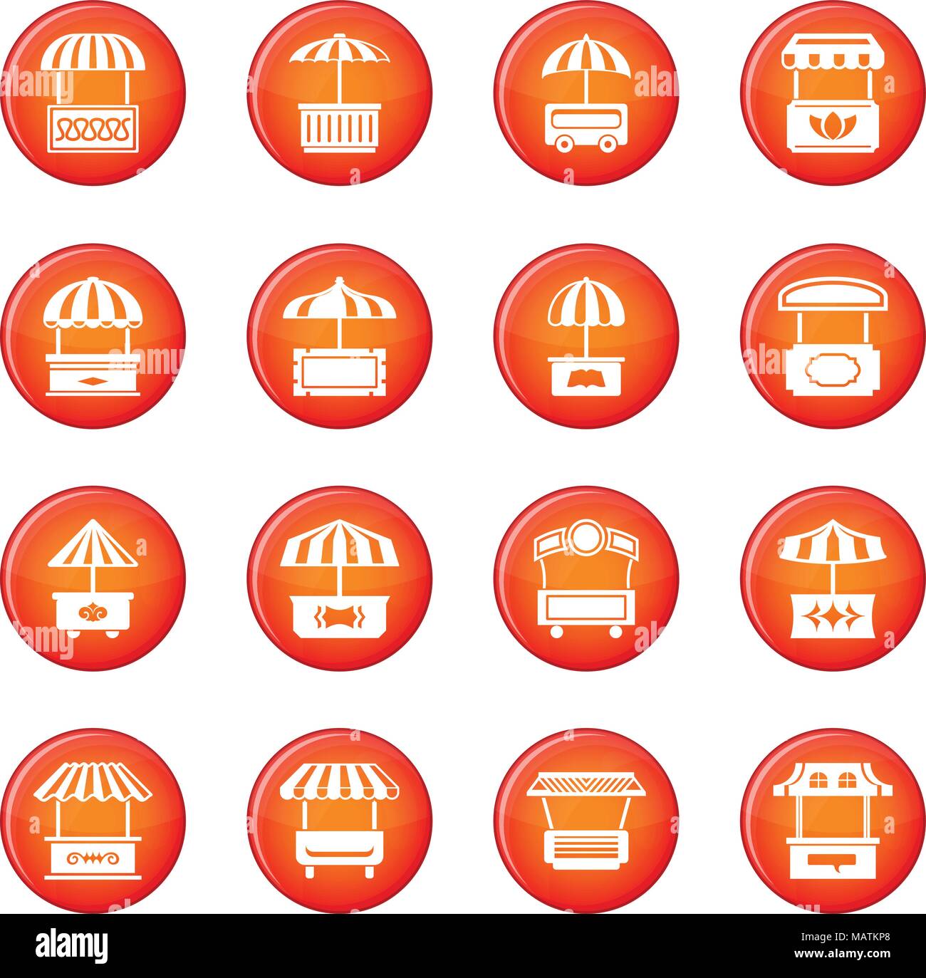Street food kiosk icons set red vector Stock Vector Image & Art - Alamy