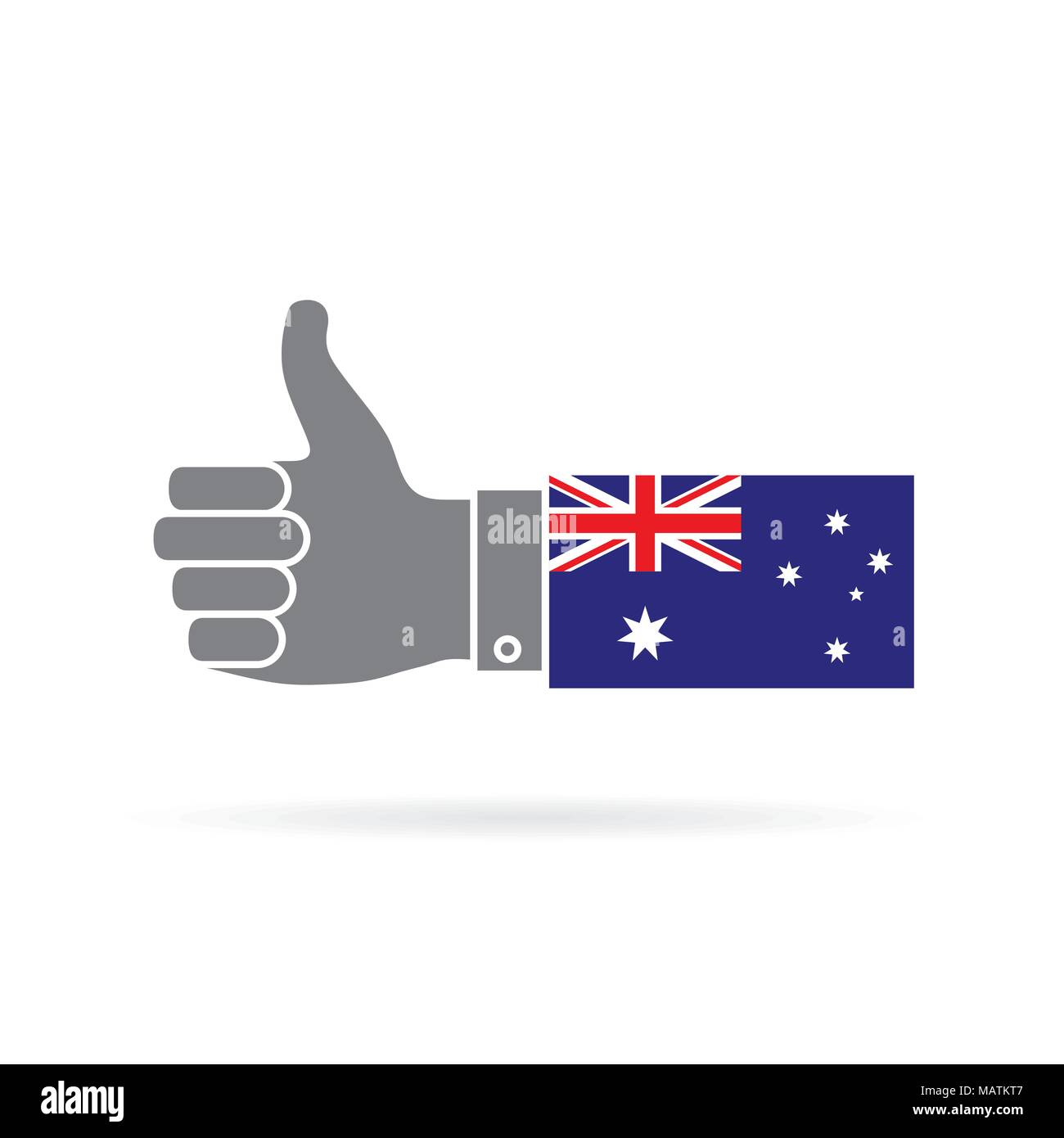 Australia country flag thumbs up vector icon Stock Vector Image & Art ...
