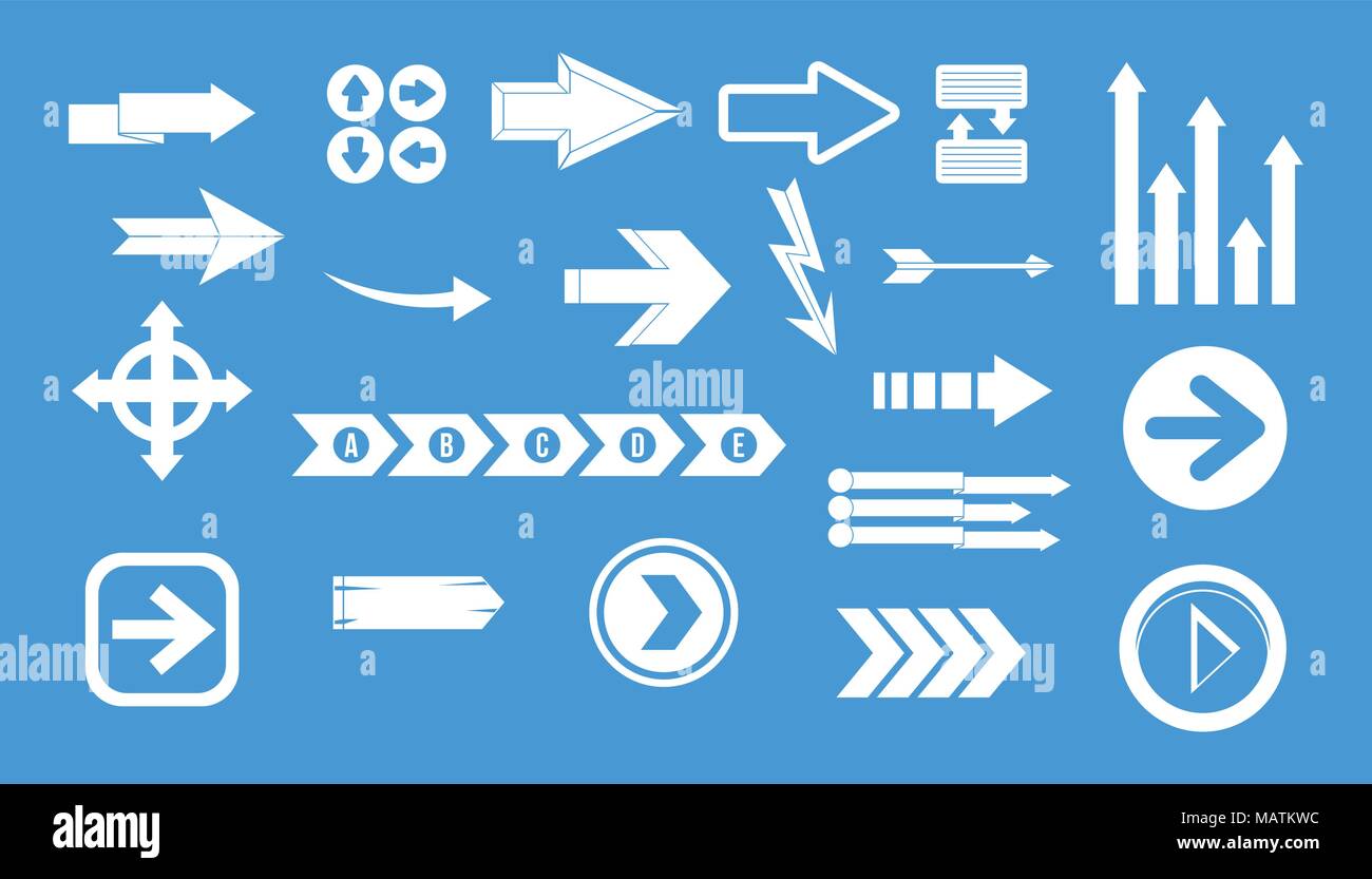 Arrow icon blue set vector Stock Vector Image & Art - Alamy