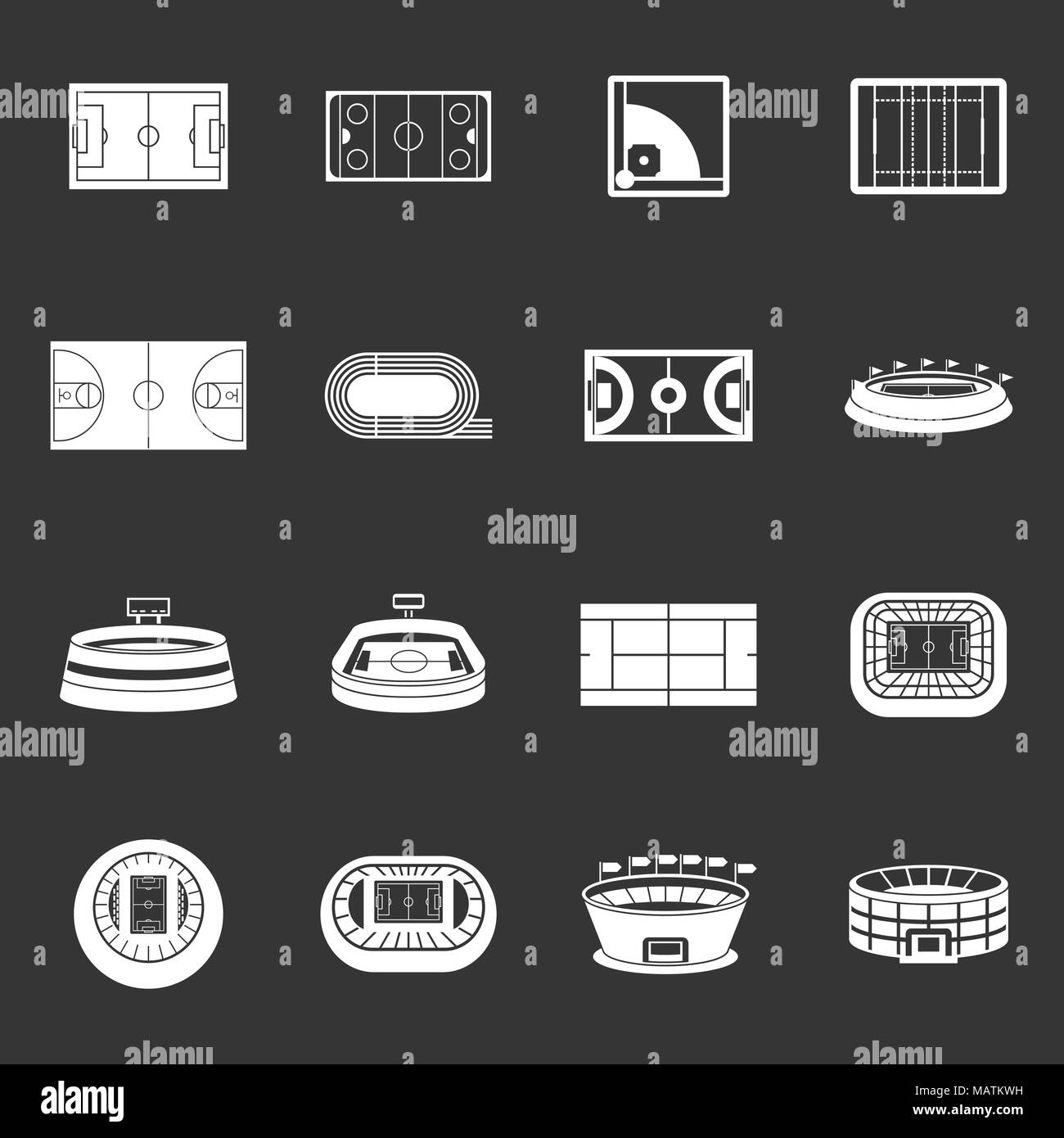 Sport stadium icons set grey vector Stock Vector Image & Art - Alamy