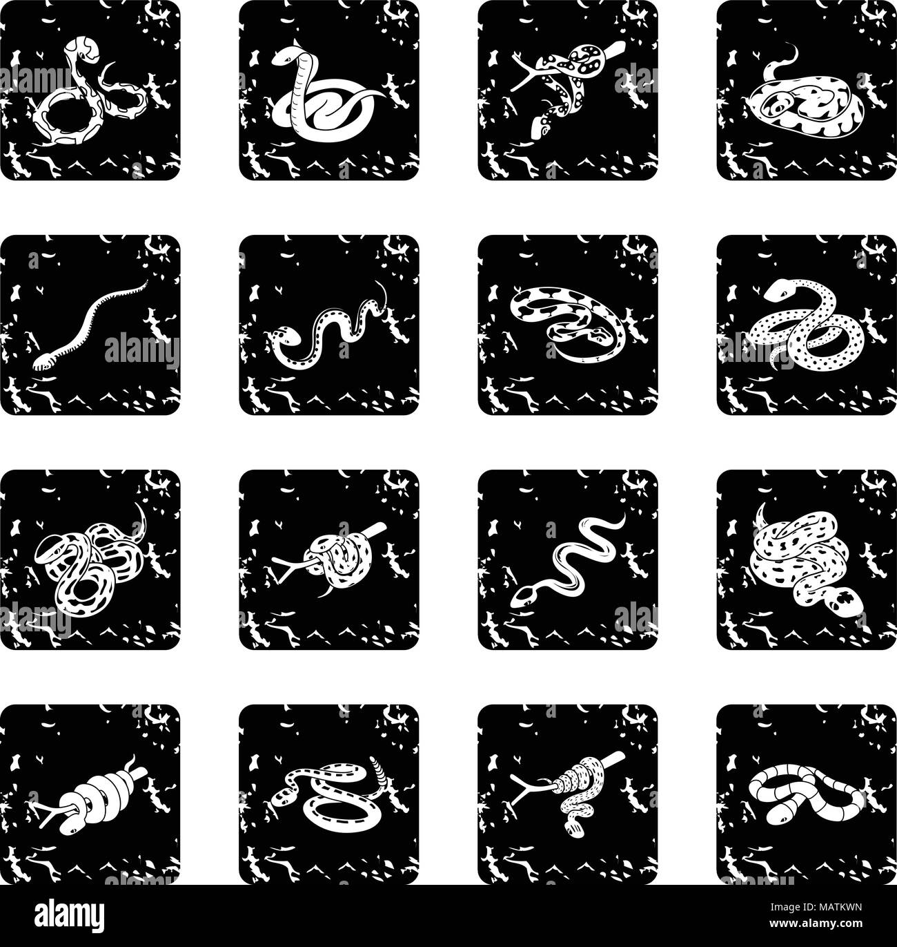 Snake icons set grunge vector Stock Vector Image & Art - Alamy