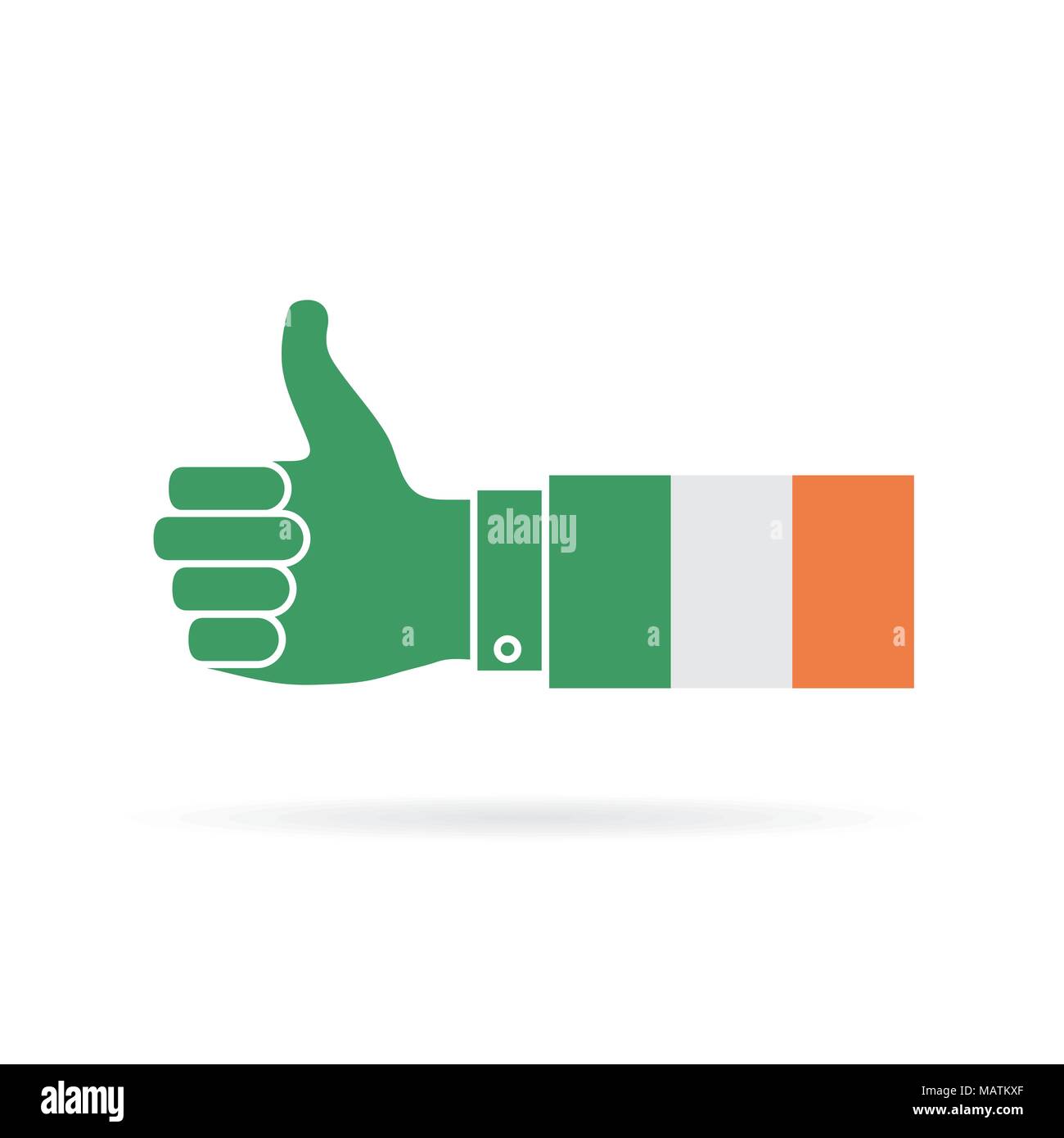 Ireland country flag thumbs up vector icon Stock Vector Image & Art - Alamy