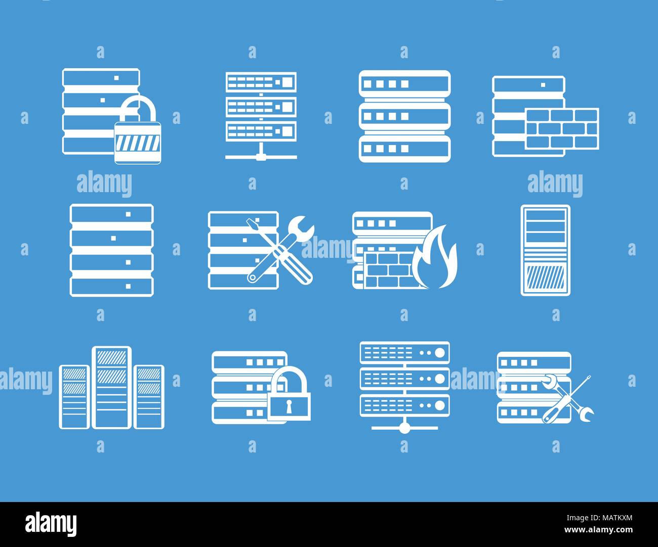 Server icon blue set vector Stock Vector Image & Art - Alamy
