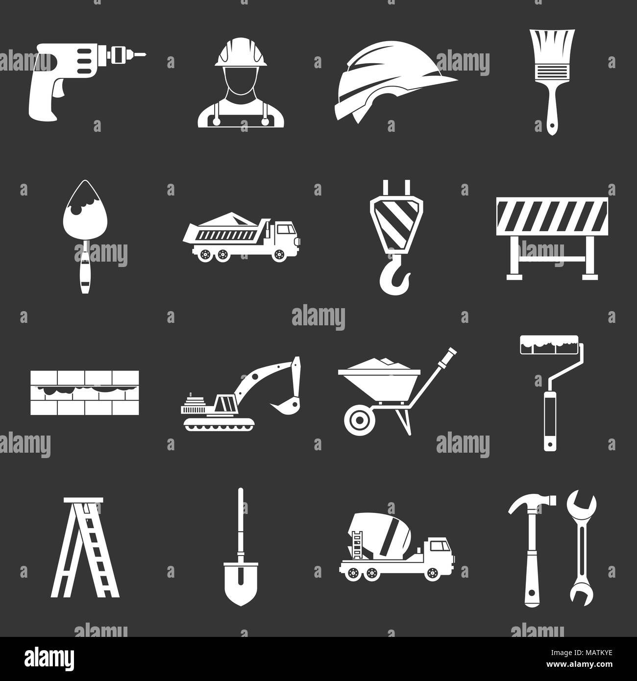 Construction icons set grey vector Stock Vector Image & Art - Alamy