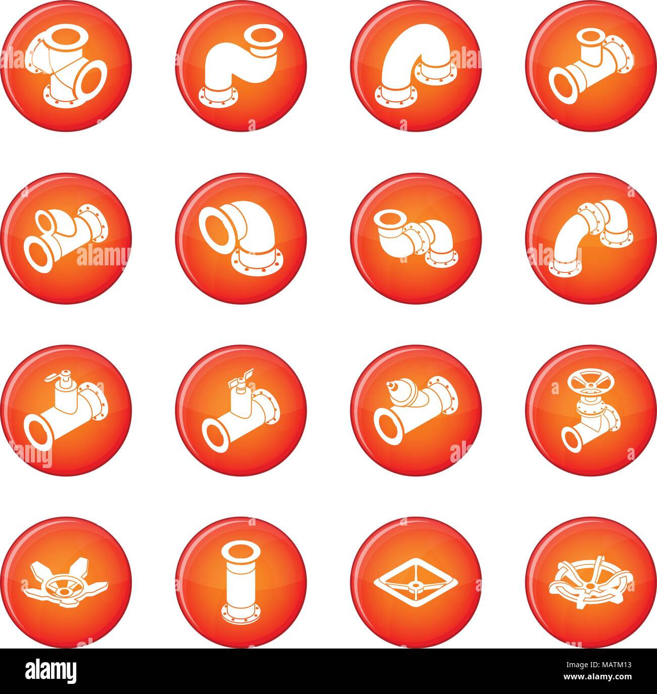Pipeline constructor icons set red vector Stock Vector Image & Art - Alamy