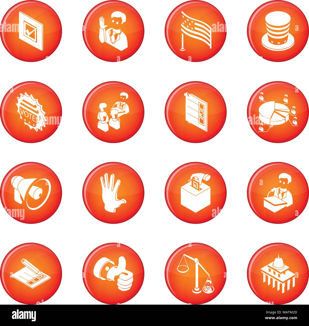 Election voting icons set red vector Stock Vector Image & Art - Alamy
