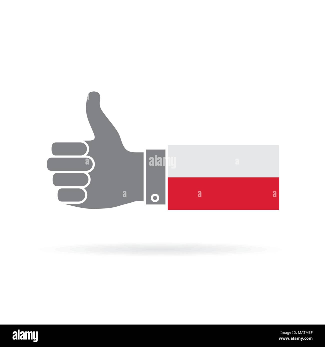 Poland country flag thumbs up vector icon Stock Vector Image & Art - Alamy