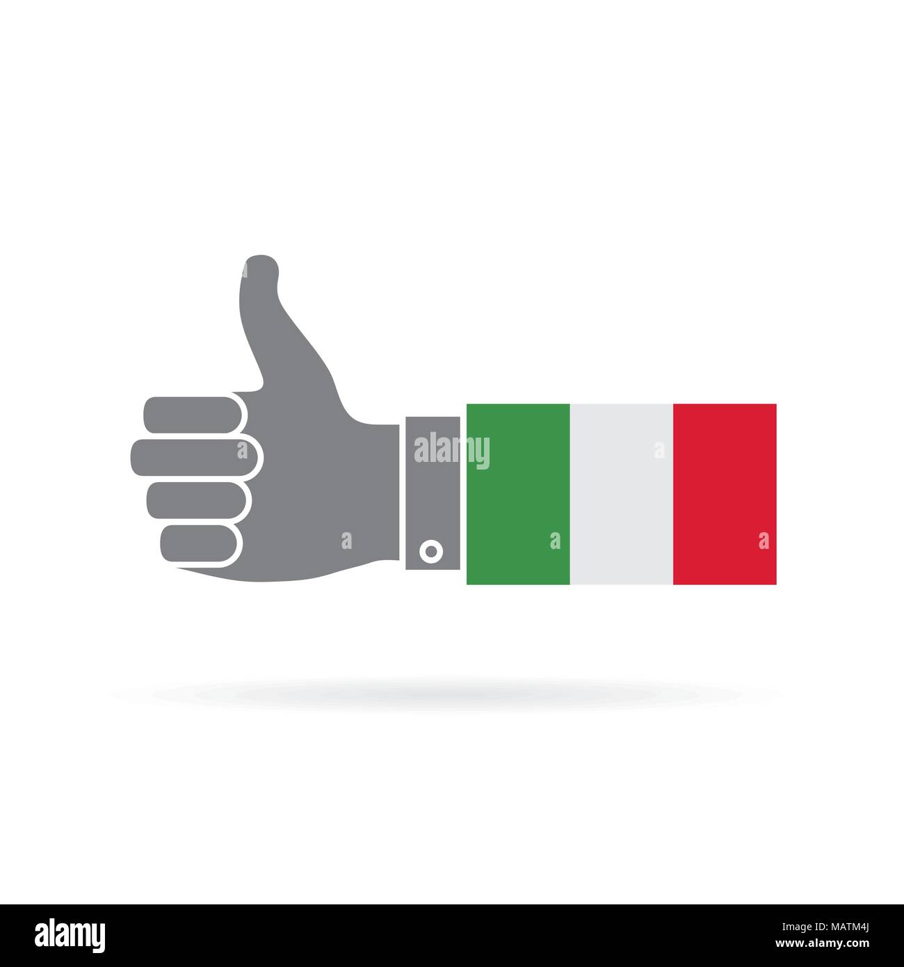 Italy country flag thumbs up vector icon Stock Vector Image & Art - Alamy