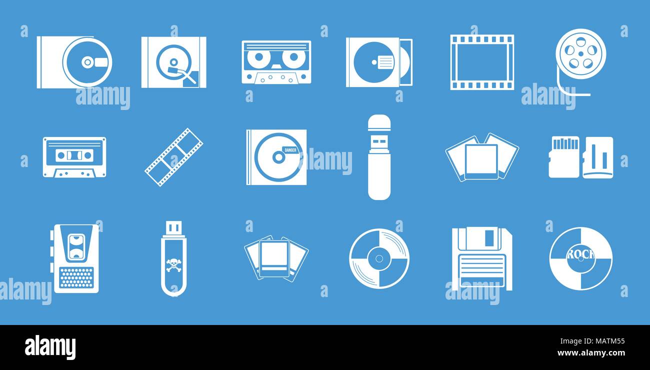 Storage information icon blue set vector Stock Vector Image & Art - Alamy