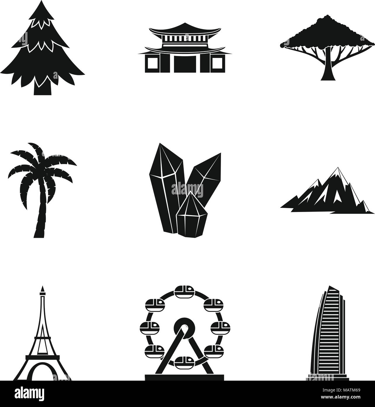 Moment icons set, simple style Stock Vector Image & Art - Alamy