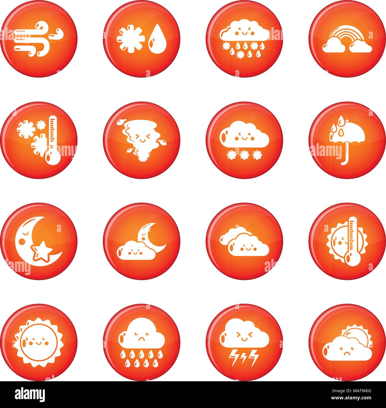 Weater icons set red vector Stock Vector Image & Art - Alamy