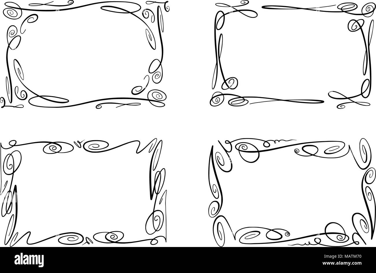 Set isolated vintage borders vector hi-res stock photography and images ...