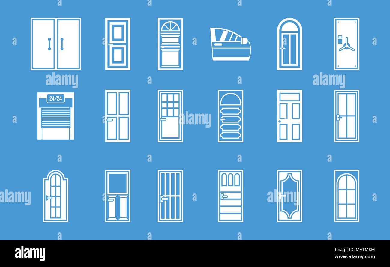 Door icon blue set vector Stock Vector Image & Art - Alamy