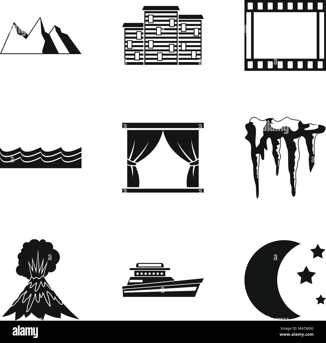 Landscape icons set, simple style Stock Vector Image & Art - Alamy