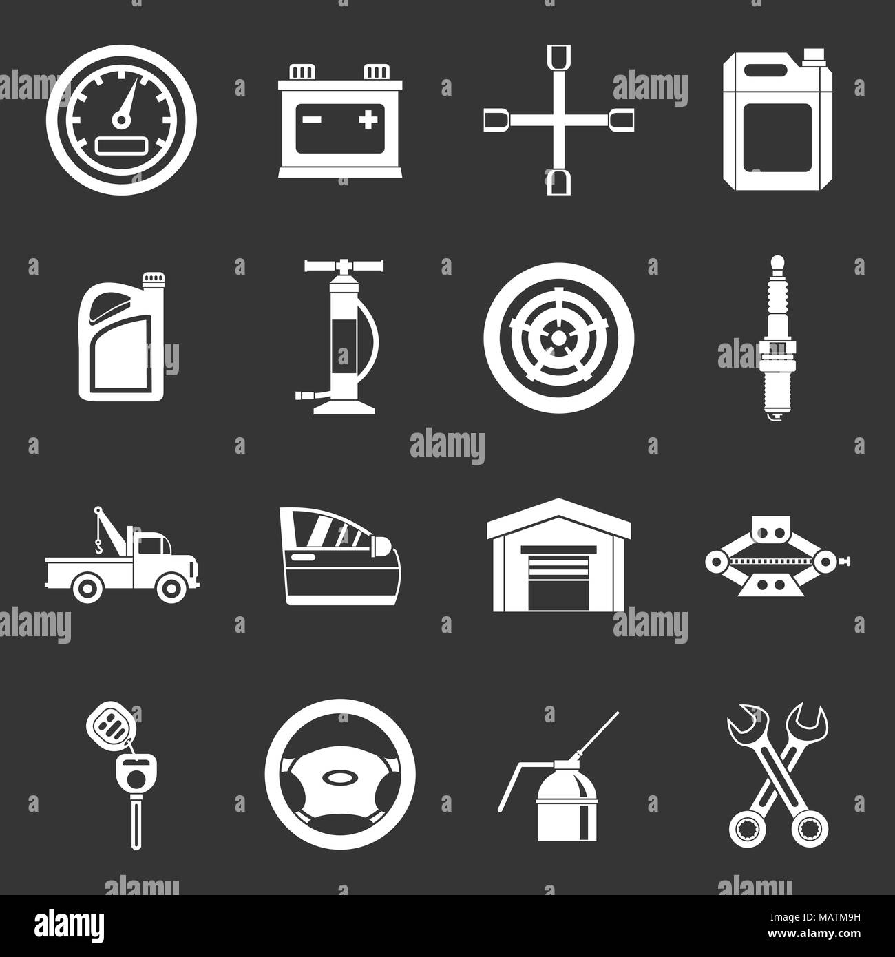 Car maintenance and repair icons set grey vector Stock Vector Image ...