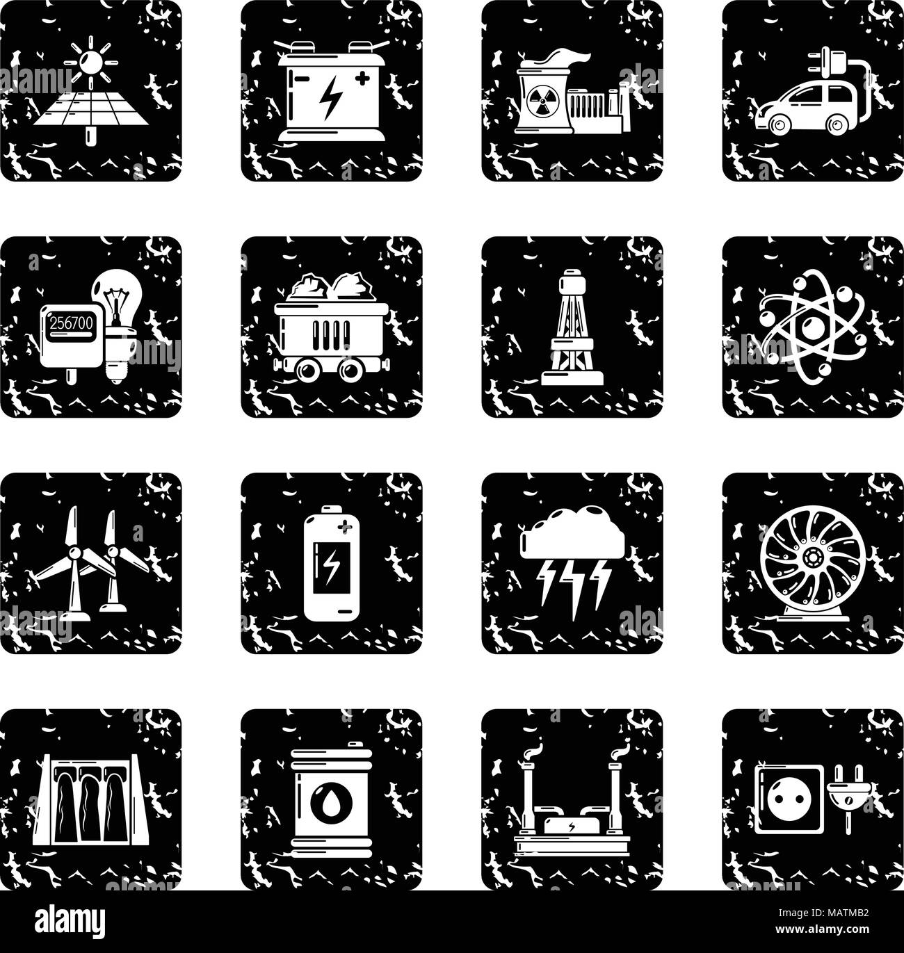 Energy sources icons set grunge vector Stock Vector Image & Art - Alamy