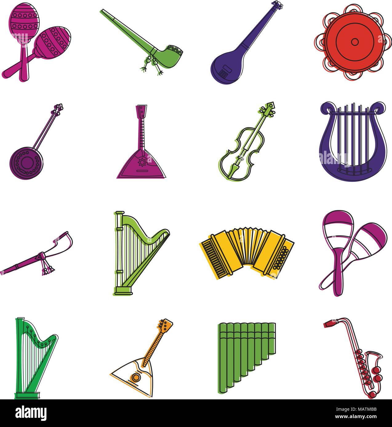 Cajun Music Instruments Clip Art