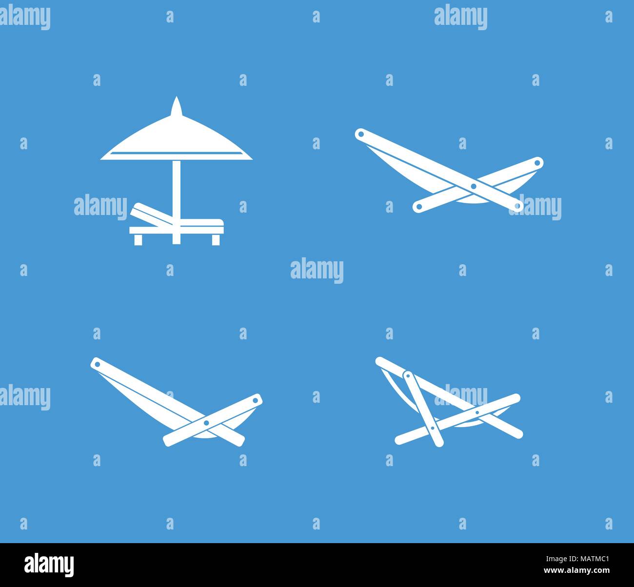 Deckchair icon blue set vector Stock Vector Image & Art - Alamy
