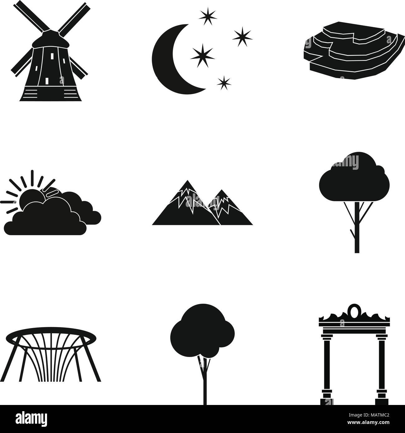 Side scene icons set, simple style Stock Vector Image & Art - Alamy
