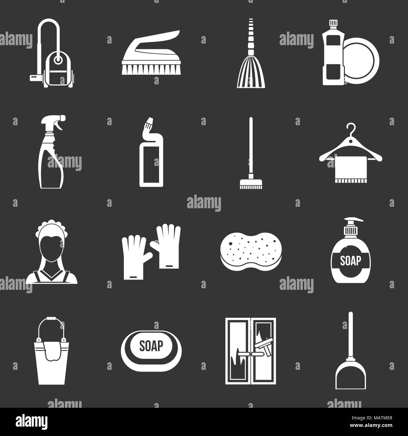 House cleaning icons set grey vector Stock Vector Image & Art - Alamy