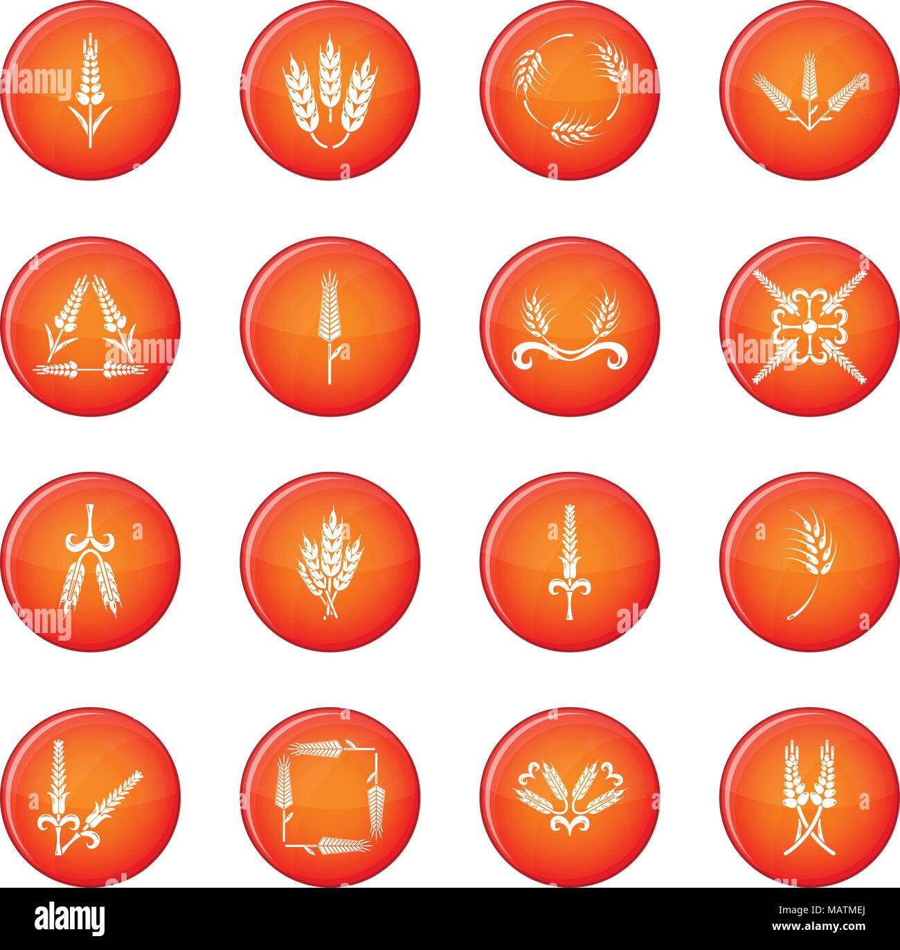 Ear corn icons set red vector Stock Vector Image & Art - Alamy
